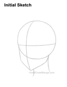 How to Draw a Basic Manga Boy Head (Three Quarter View) || Step-by-Step ...