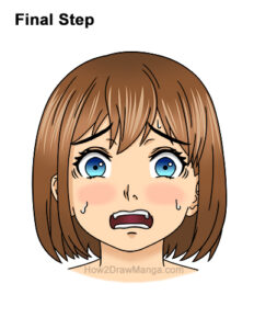 How to Draw a Manga Girl Scared || Step-by-Step Pictures – How 2 Draw Manga