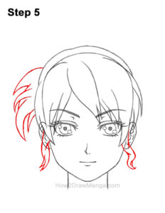 How to Draw a Manga Woman with a Bun Hairstyle (Front View) || Step-by ...
